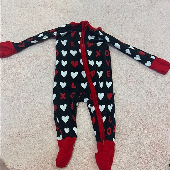 Little Sleepies | One Pieces | Little Sleepies Red And Black Heart One ...